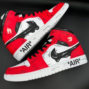 Red Cartoon Drip Jordan 1s - Etsy