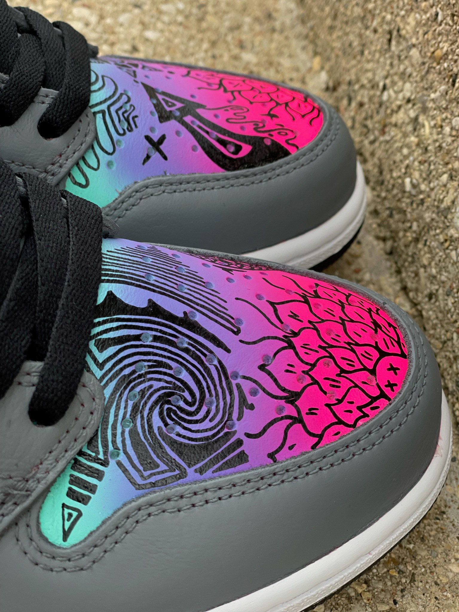 Custom Grey Doodle Jordan 1s - Etsy