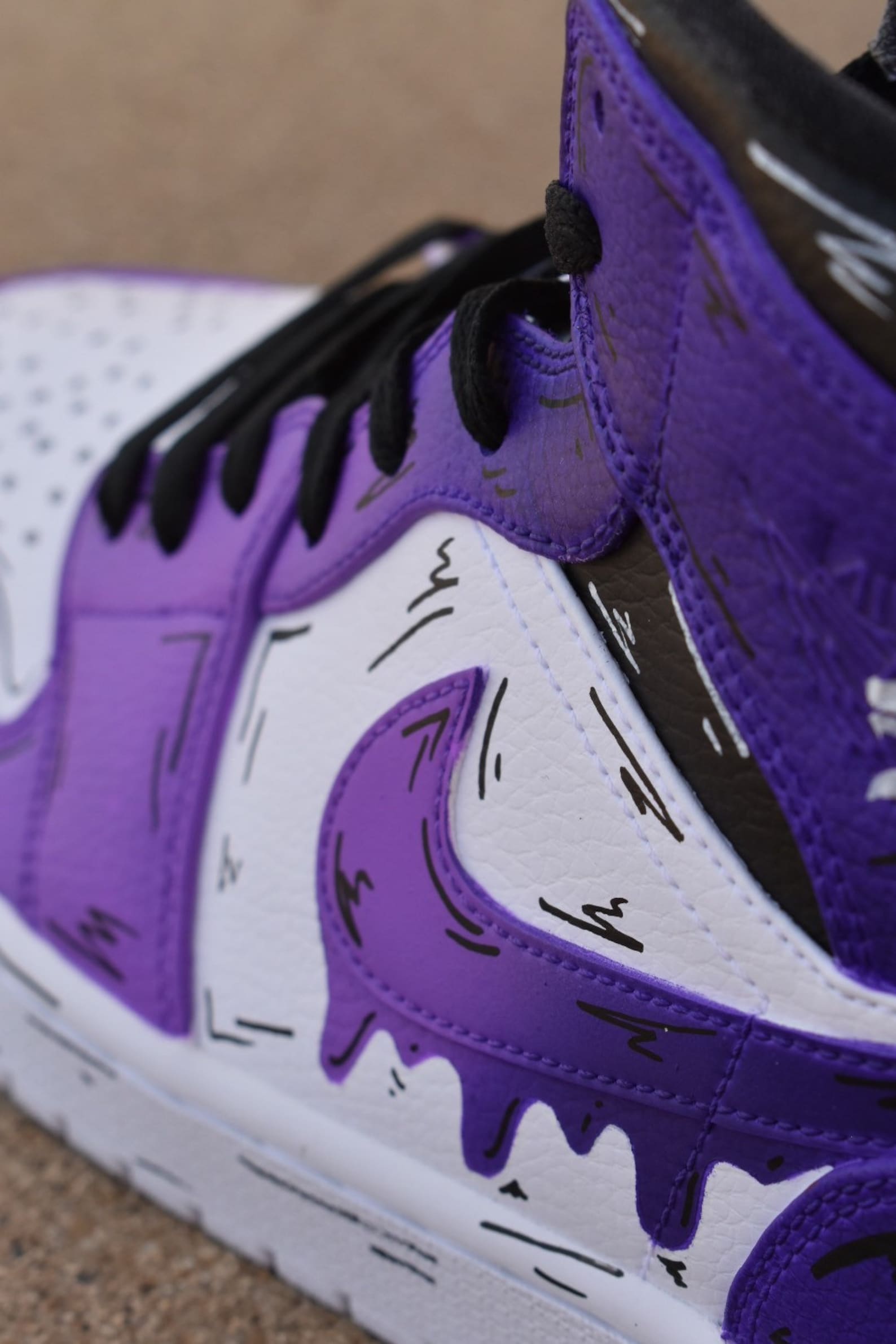 Purple Cartoon Drip Jordan 1s - Etsy