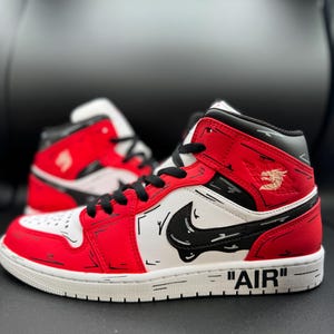 Red Cartoon Drip Jordan 1s - Etsy
