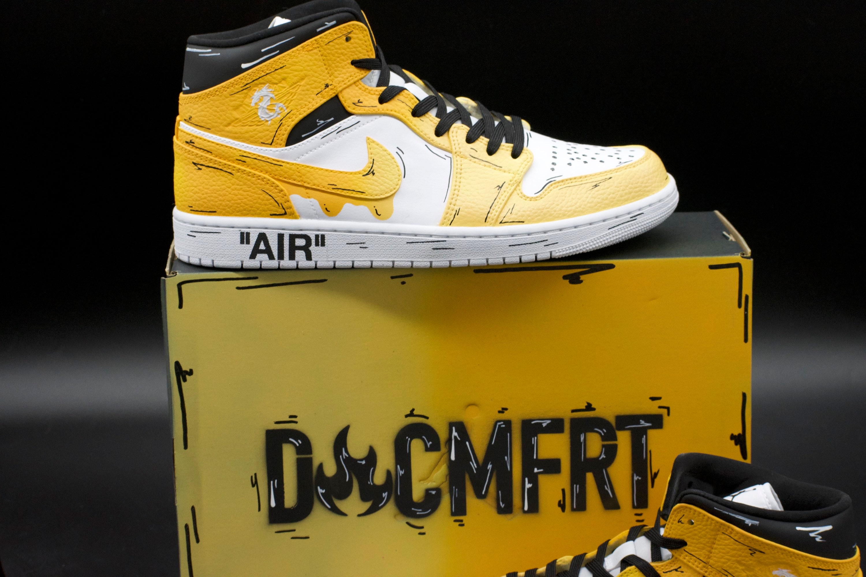 Yellow Cartoon Drip Jordan 1s - Etsy