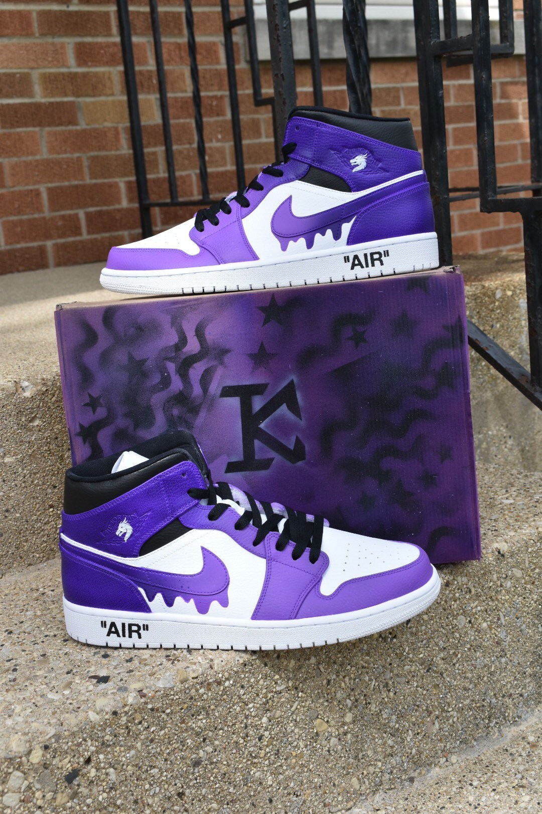Dripping Purple Fade Jordan 1s - Etsy