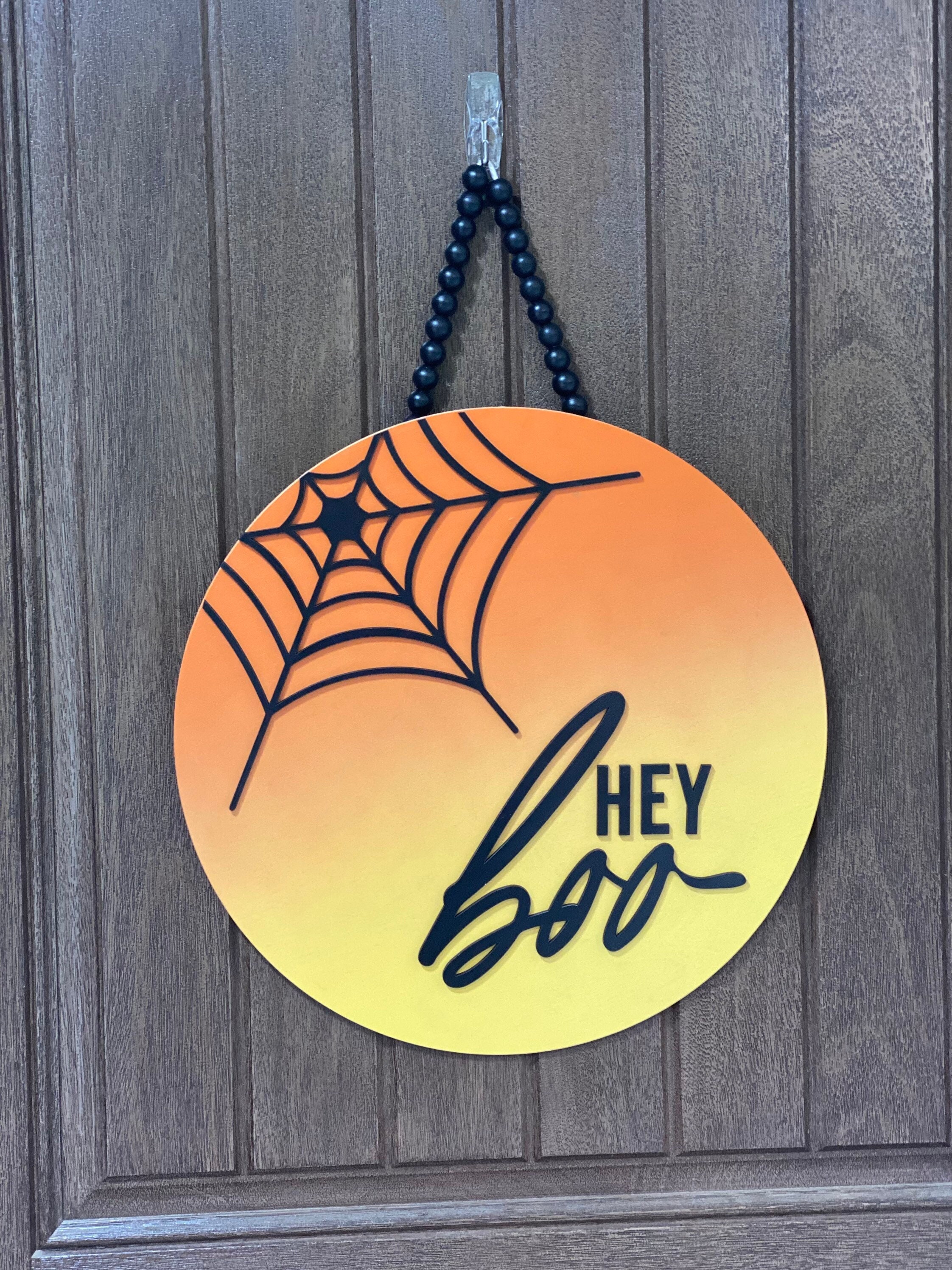 Hey Boo Door Hanger Front Door Decor Farmhouse Decor | Etsy