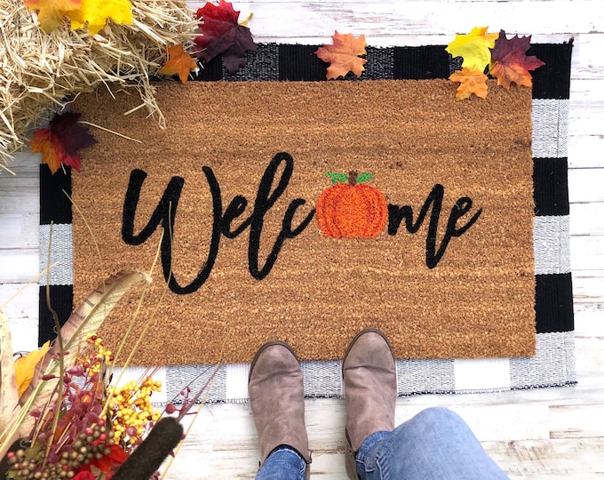 Welcome Fall Mat | Halloween Doormat | Welcome Mat | Door Mat | Funny ...