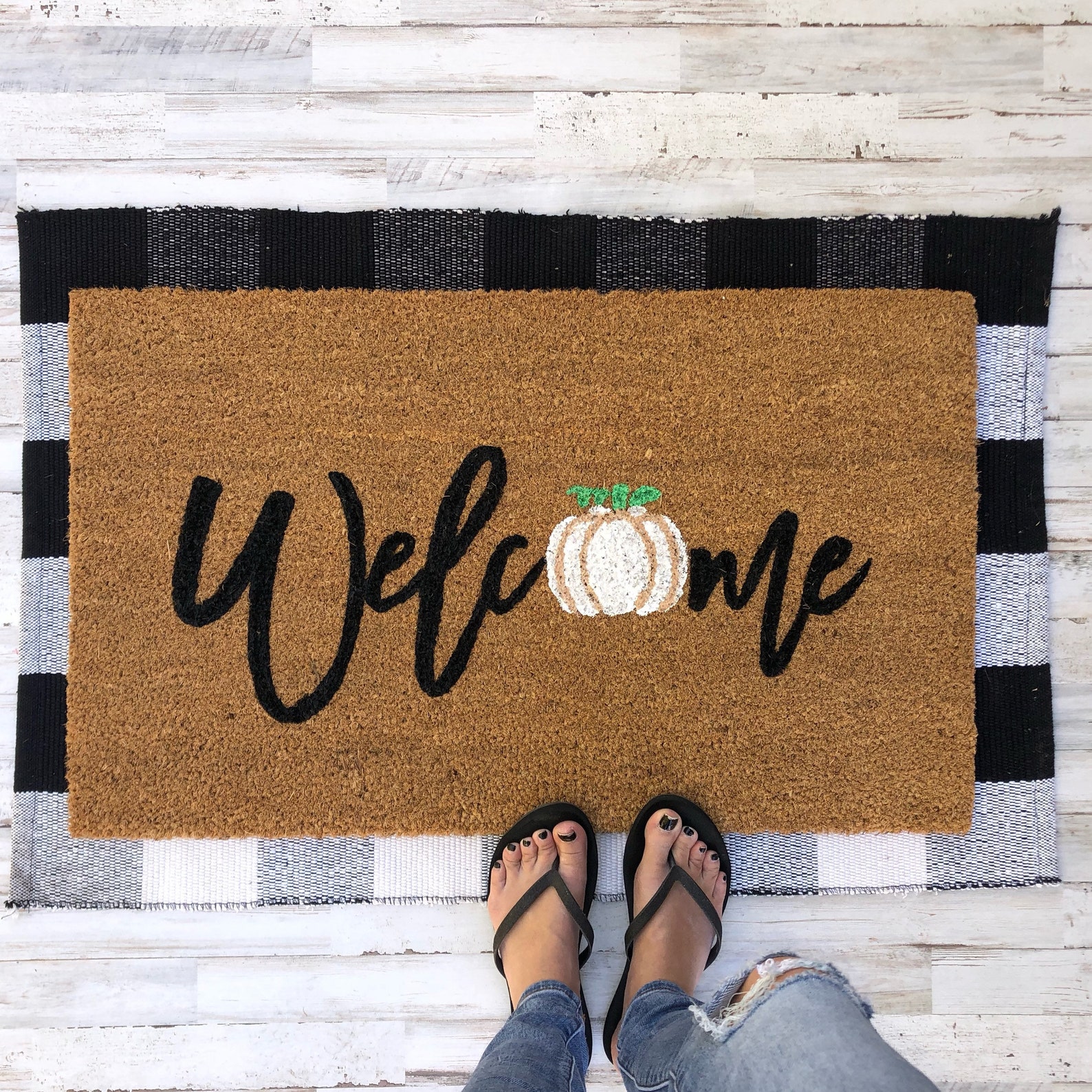 Welcome Fall Mat Halloween Doormat Welcome Mat Door Mat | Etsy