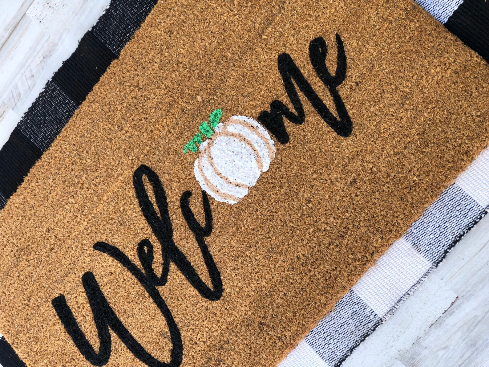 Welcome Fall Mat Halloween Doormat Welcome Mat Door Mat | Etsy