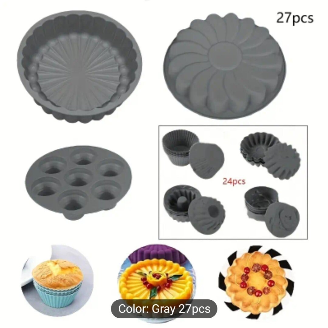 Silicone Decorative Bakeware Full Set Baking Pans, Baking Set, Silicone ...