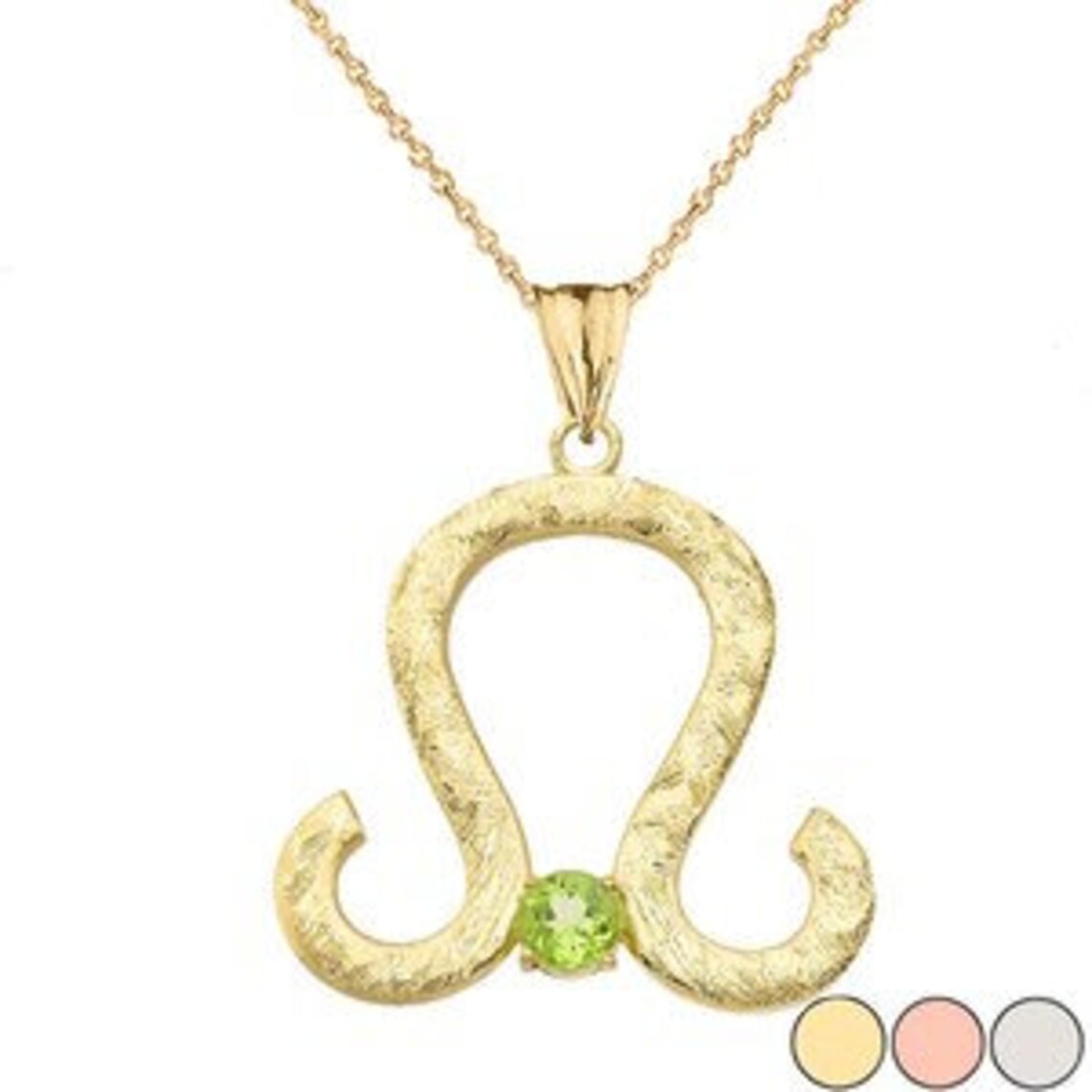 Elegant Satin Finish Leo Zodiac Sign August Birthstone Pendant | Etsy