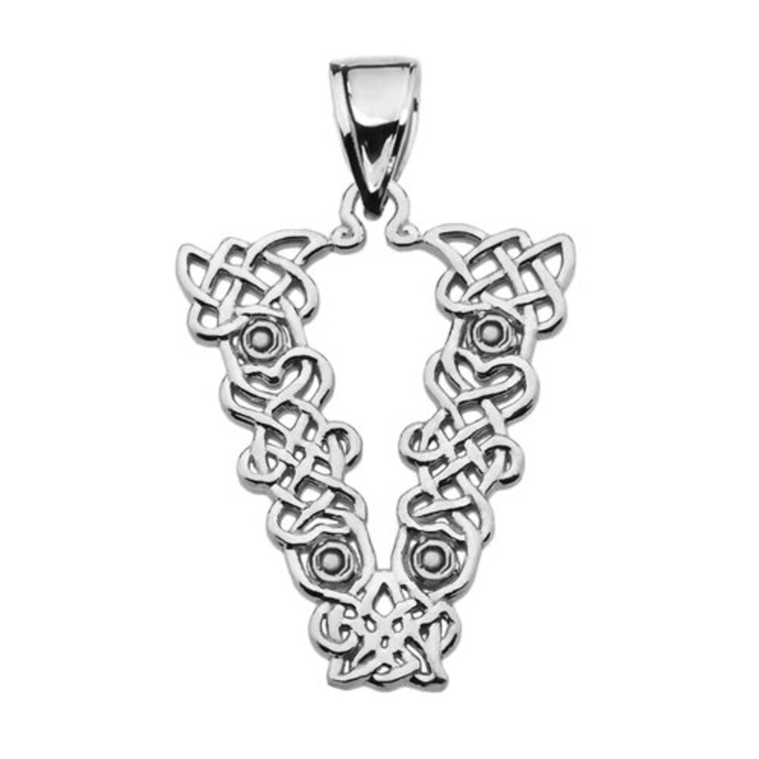 V Initial in Celtic Knot Pattern Sterling Silver Pendant - Etsy