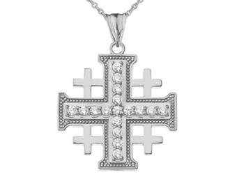 Jerusalem Cross White Gold - Etsy