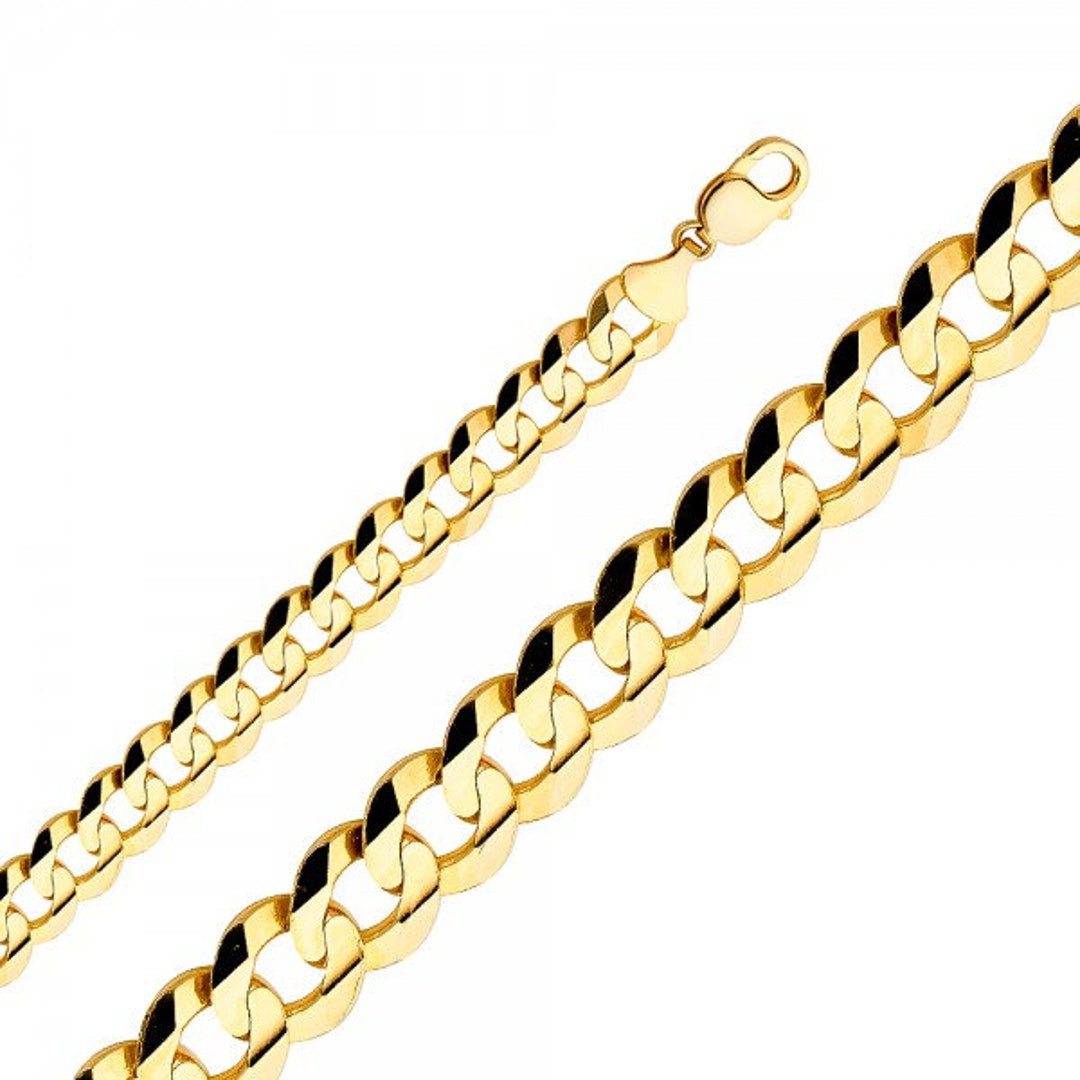 14k Gold 14mm Cuban Concave Chain - Etsy