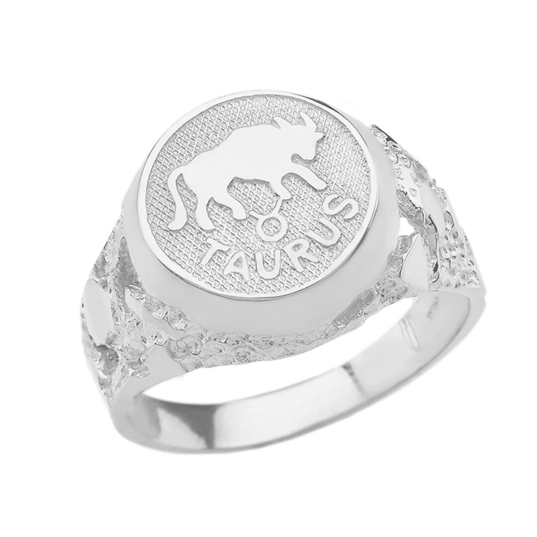 Sterling Silver Taurus Zodiac Sign Nugget Ring - Etsy