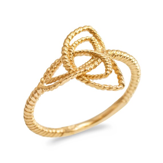 GOLD TRIQUETRA CELTIC Knot Promise Ring | Etsy