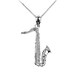 925 Sterling Silver Saxophone Pendant Necklace - Etsy