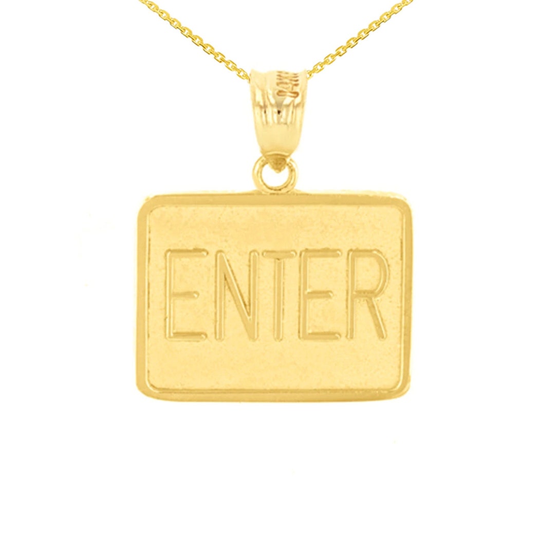 Yellow Gold Enter Exit Street Sign Pendant Double Sided - Etsy
