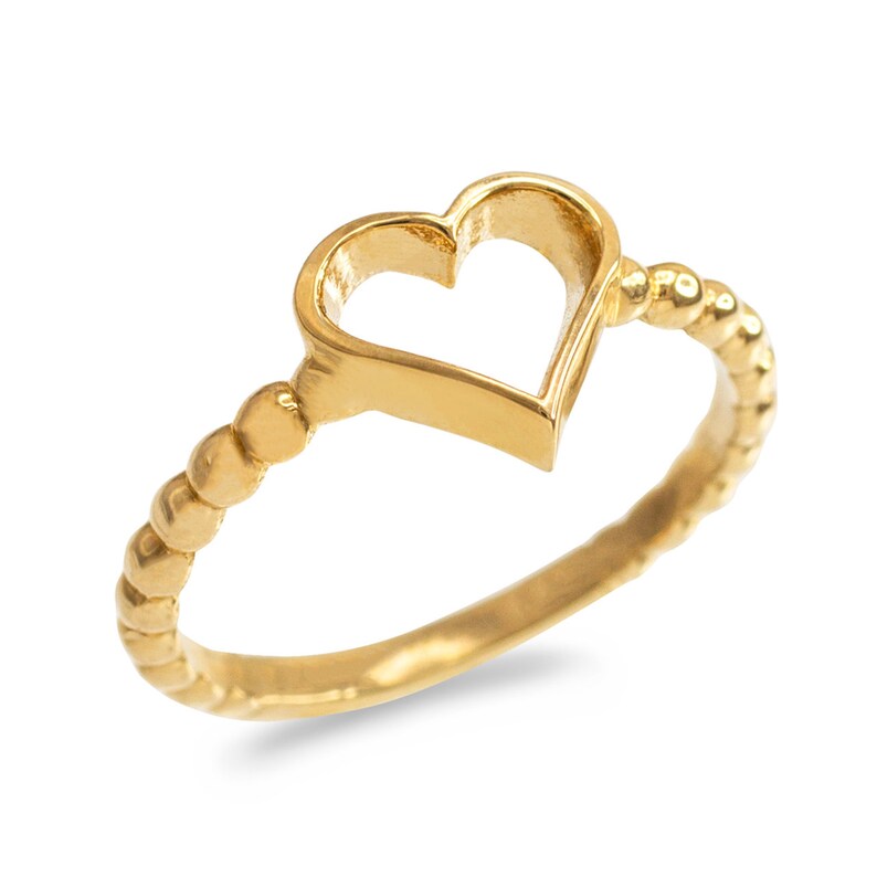 GOLD CLASSIC OPEN Heart Ring - Etsy