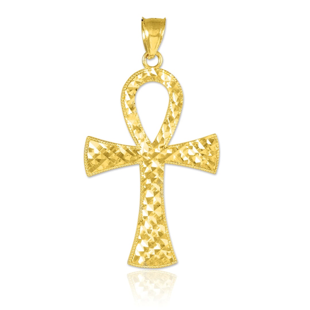 Ankh Cross Gold Pendant Necklace - Etsy