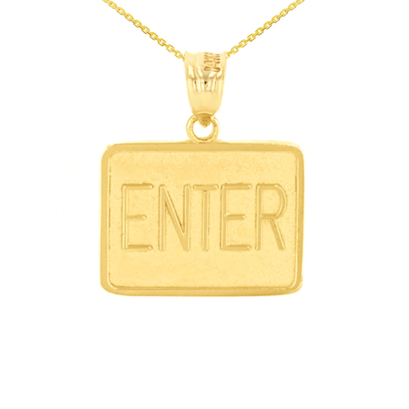 Yellow Gold Enter Exit Street Sign Pendant Double Sided - Etsy