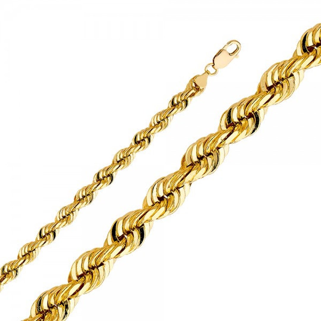 14k Gold 8mm Solid Rope Dc Chain - Etsy