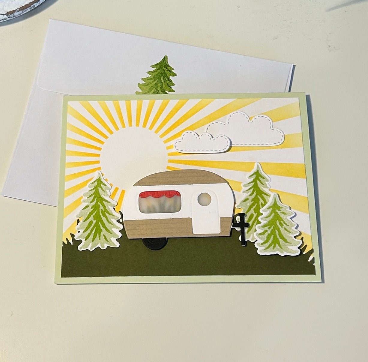 Summer Camping Card, Handmade Blank Card, Camper Card, Any Occasion ...