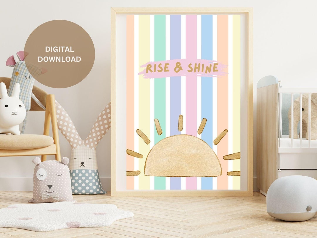 Rise and Shine Print Nursery Print Quote Baby Quotes - Etsy