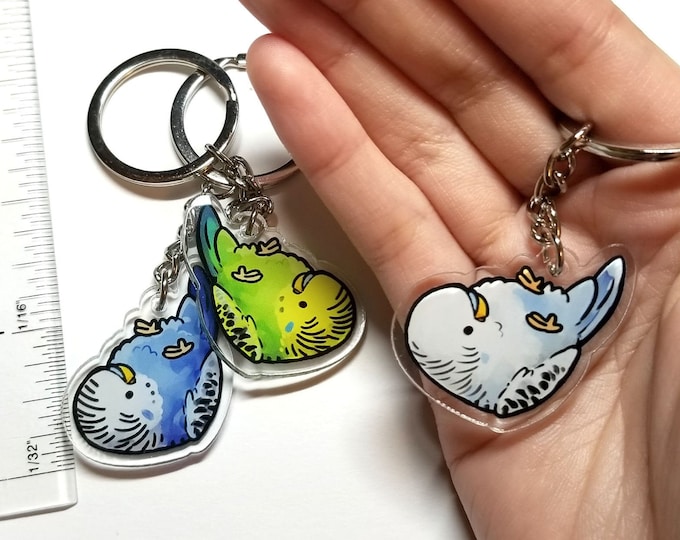 Dangling Budgie Keychain - Etsy