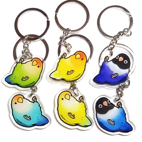Dangling Lovebird Keychain - Etsy
