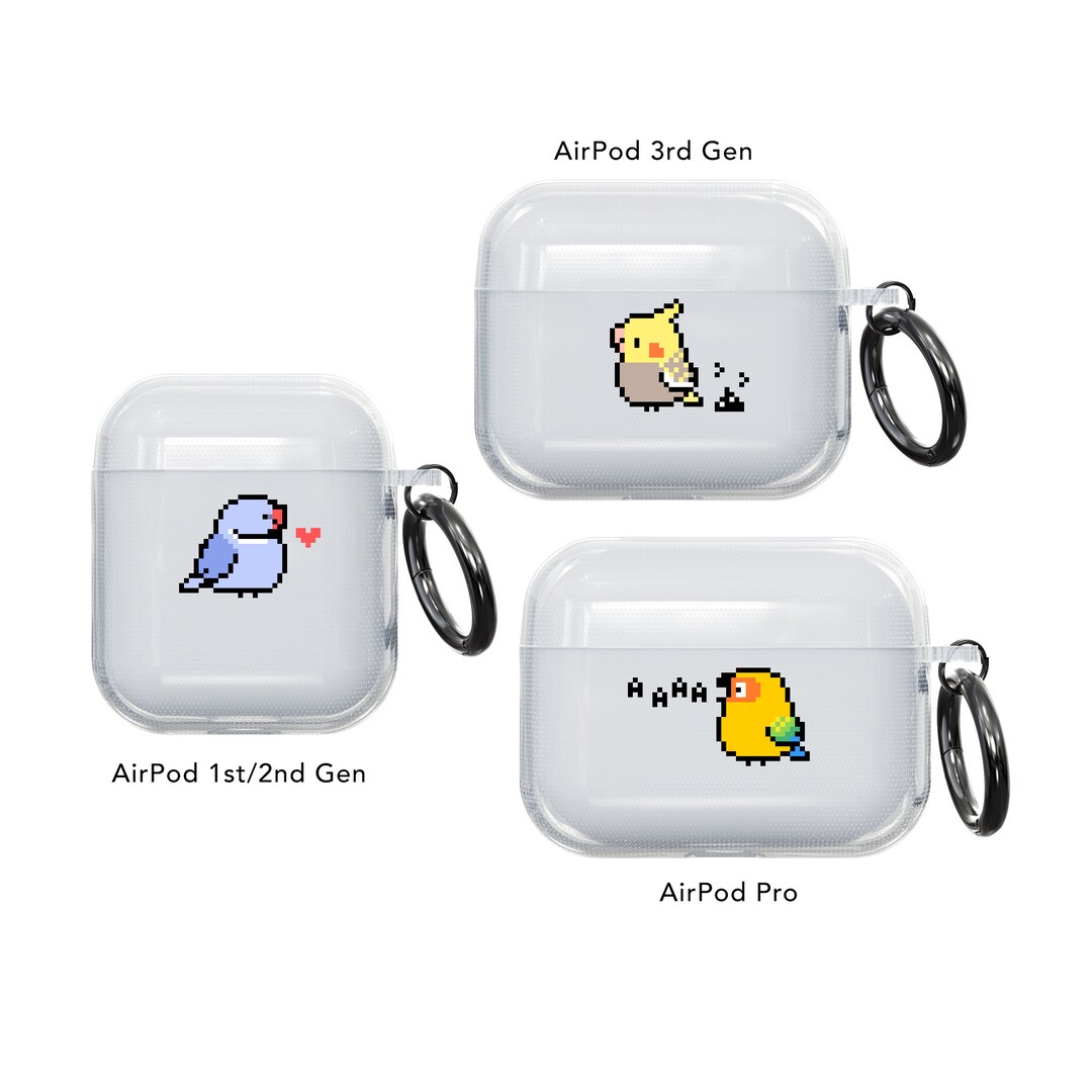 Custom Pixel Bird AirPod Clear Case (1, 2, 3, Pro) - Etsy