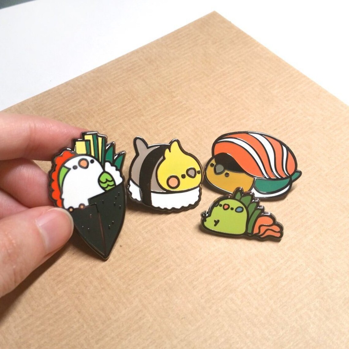 Bird Sushi Enamel Pins 4 Types - Etsy Australia