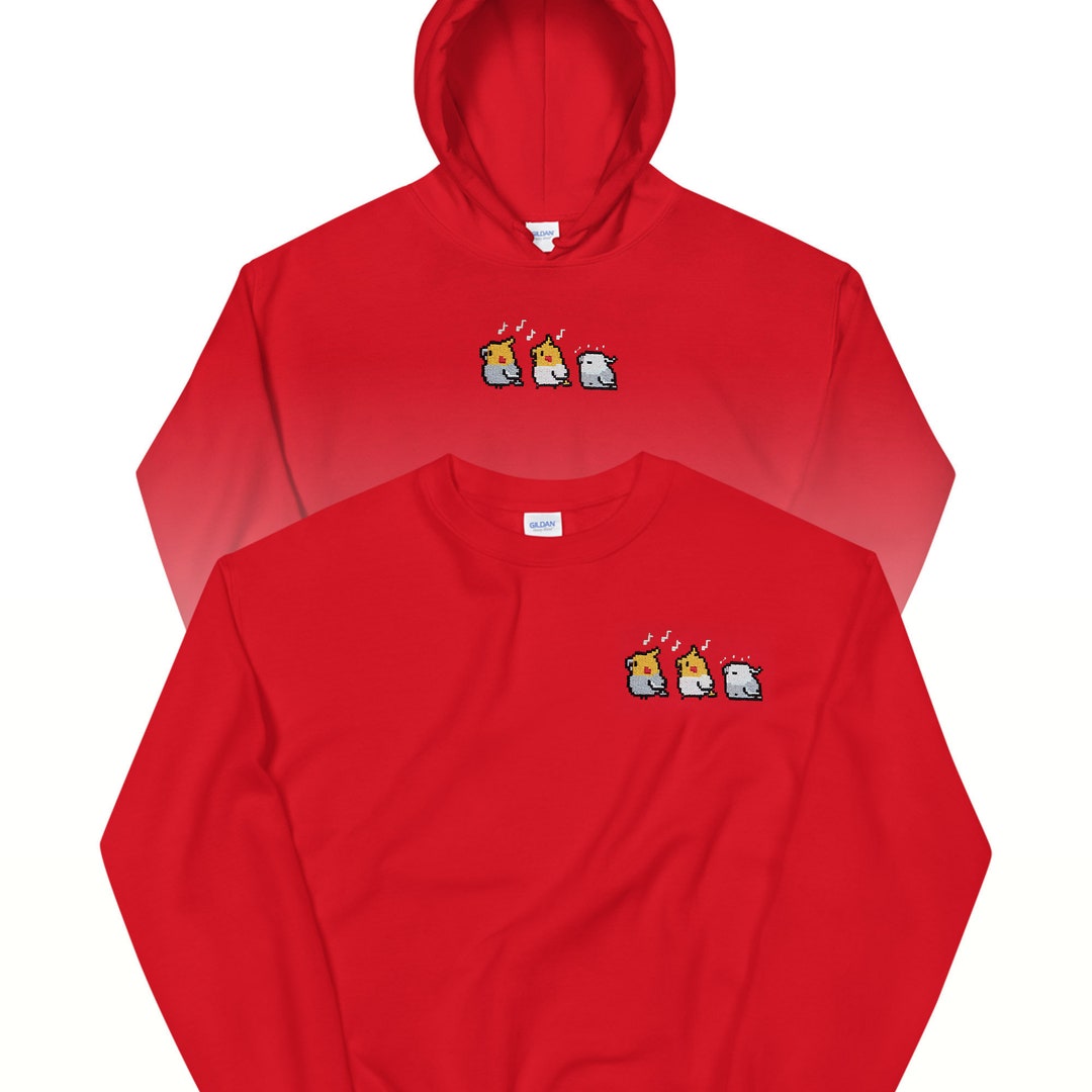 Pixel Cockatiels Embroidered Sweatshirt / Hoodie - Etsy
