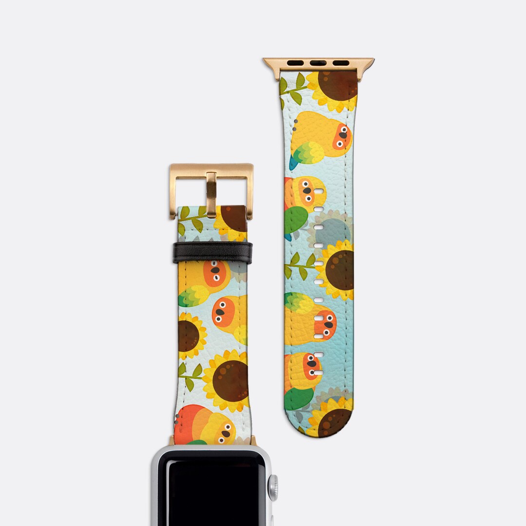 Sun Conure & Sunflowers Apple Watch Band (fits Series 1, 2, 3, 4, 5, 6 ...