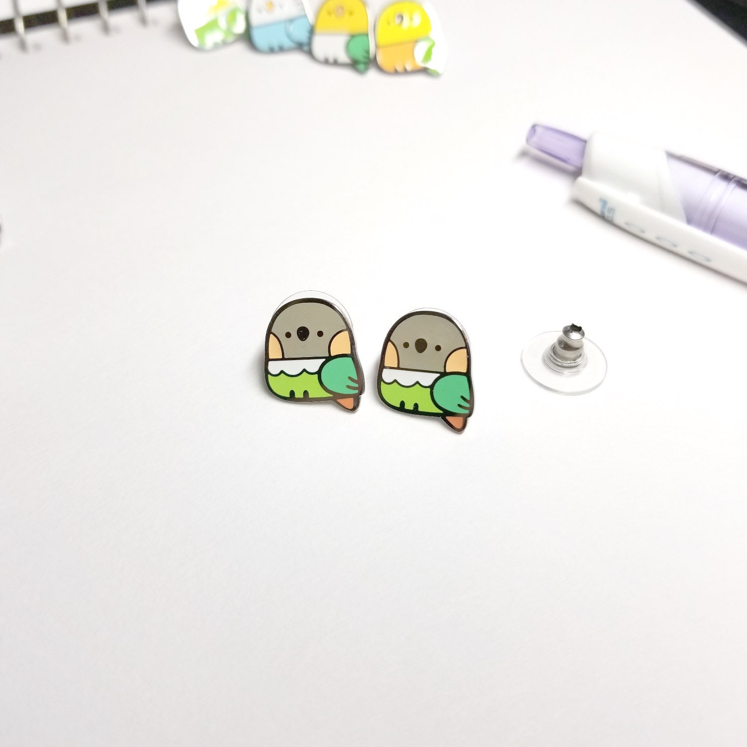 Green Cheek Conure Earrings Hypoallergenic Stainless Steel - Etsy Australia