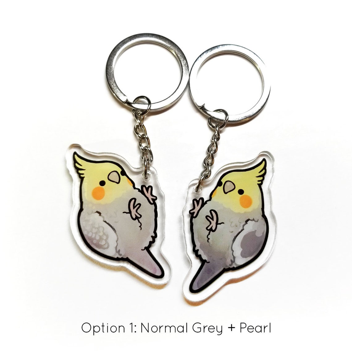 Dangling Cockatiel Keychain | Etsy