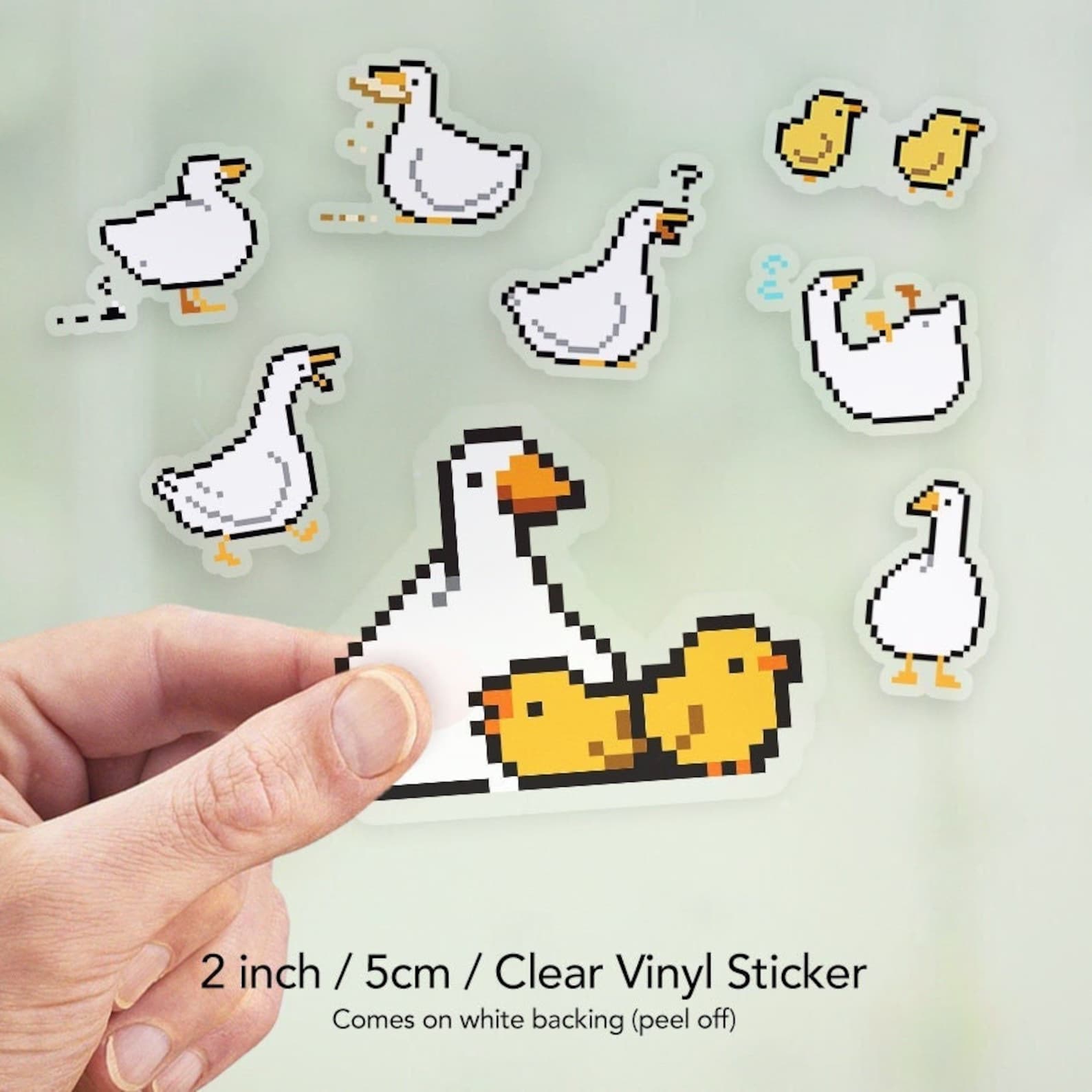 Pixel Ducks Clear Sticker - Etsy