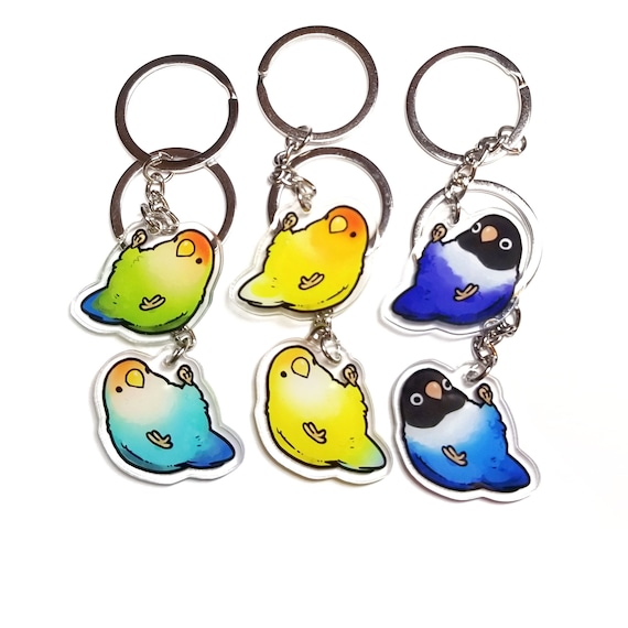 Dangling Lovebird Keychain | Etsy