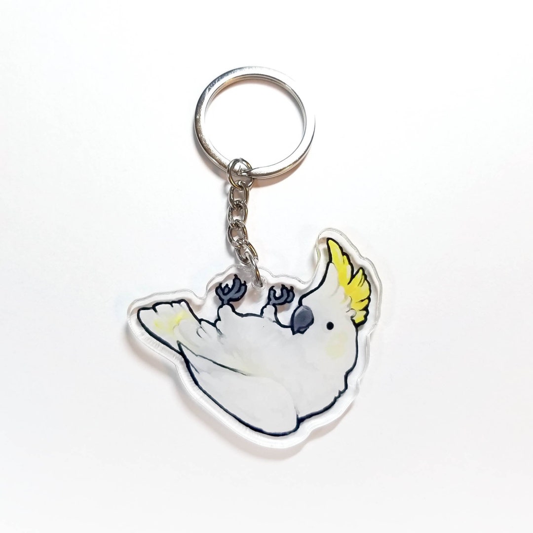 Dangling Sulphur-crested Cockatoo Keychain - Etsy