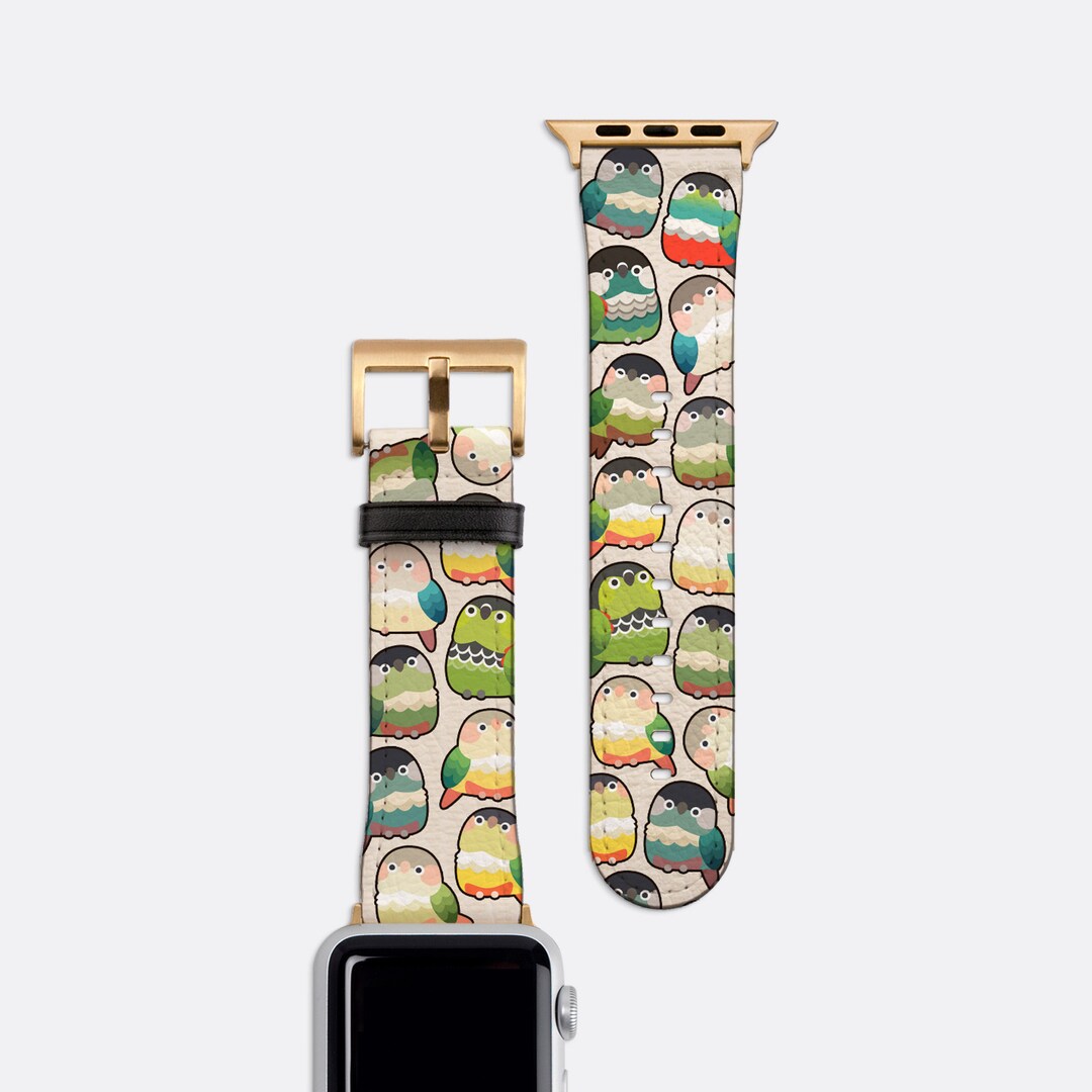 Green Cheek Conures Apple Watch Band (fits Series 1, 2, 3, 4, 5, 6, 7 ...