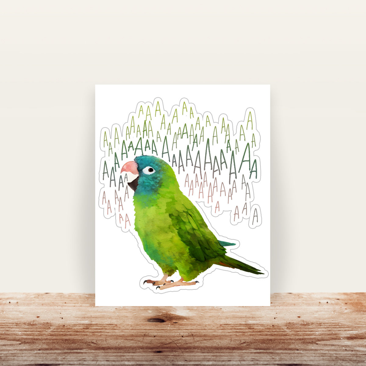 Screaming Blue-crowned Conure Vinyl Sticker | Etsy