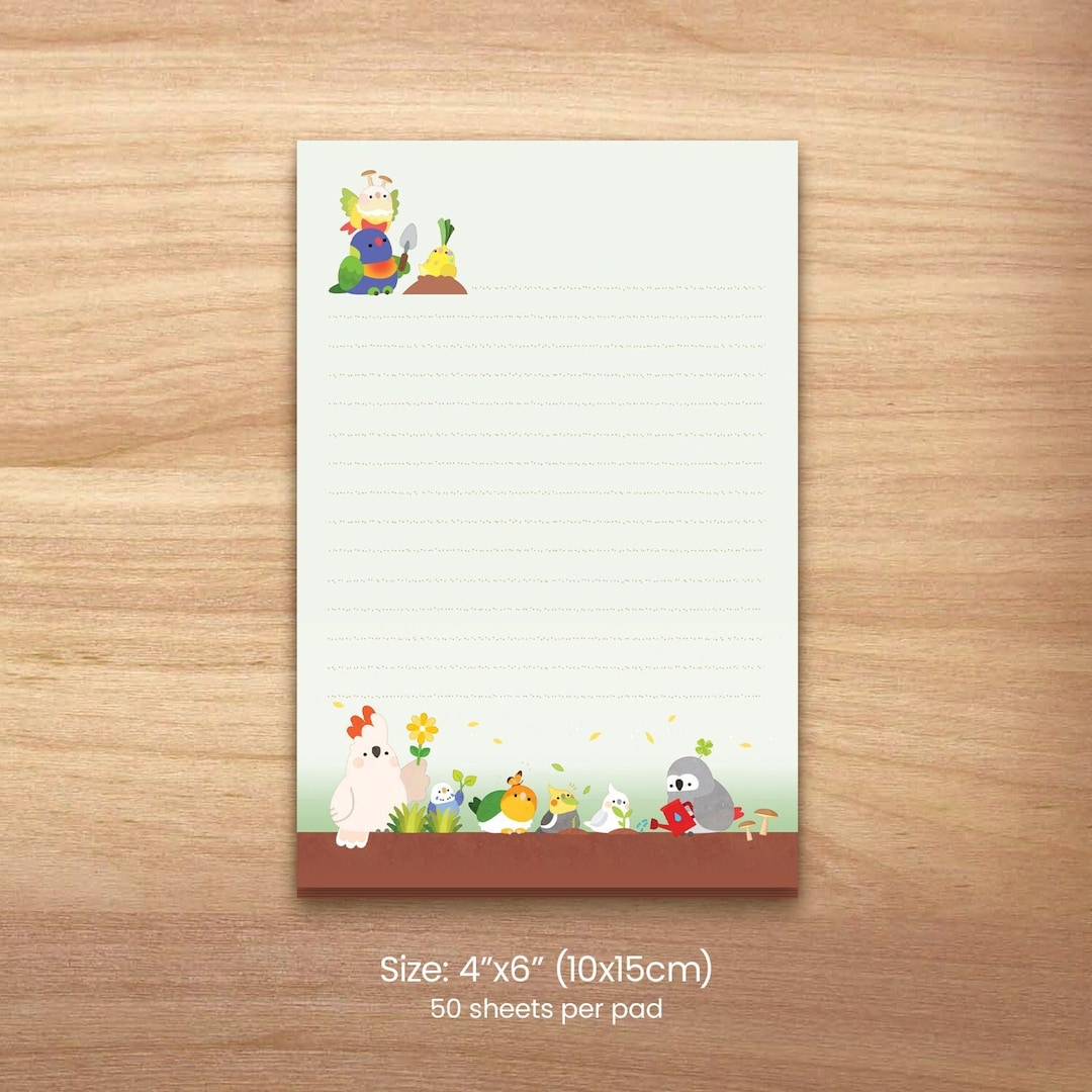 Gardening Birds Memo Pad | 50 Sheets | 4"x6" Notepad - Etsy