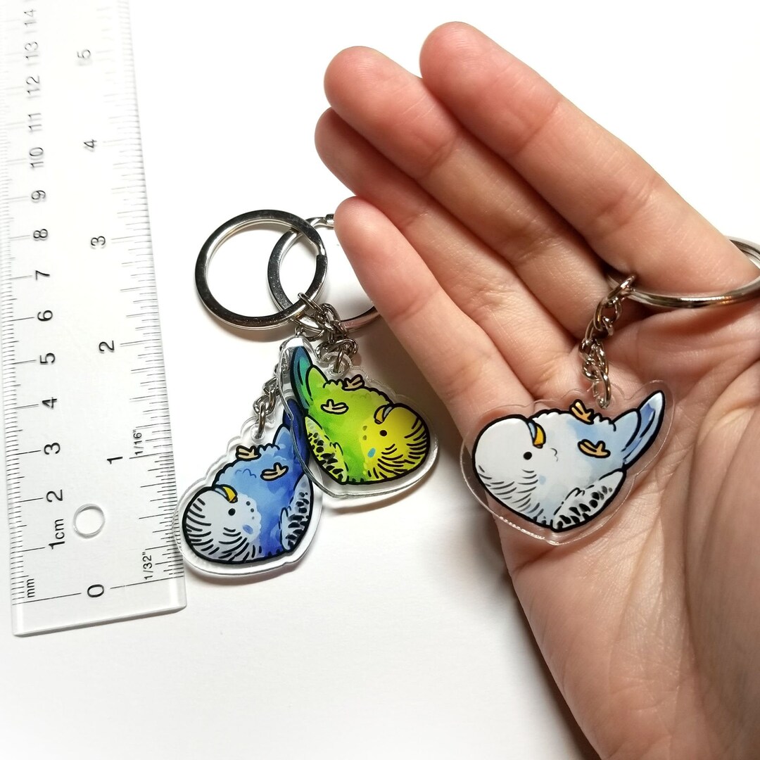 Dangling Budgie Keychain - Etsy