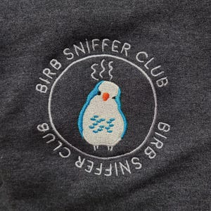 Quaker Birb Sniffer Club Hoodie (dark Grey) - Etsy