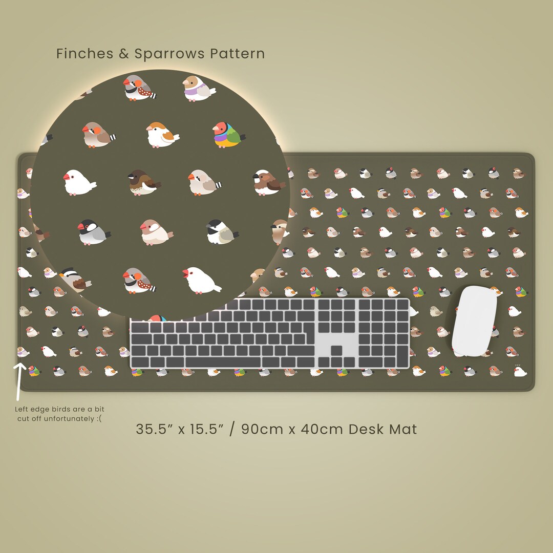 Finch & Sparrows Long Desk Mat 35.5x15.5 / 90x40cm - Etsy
