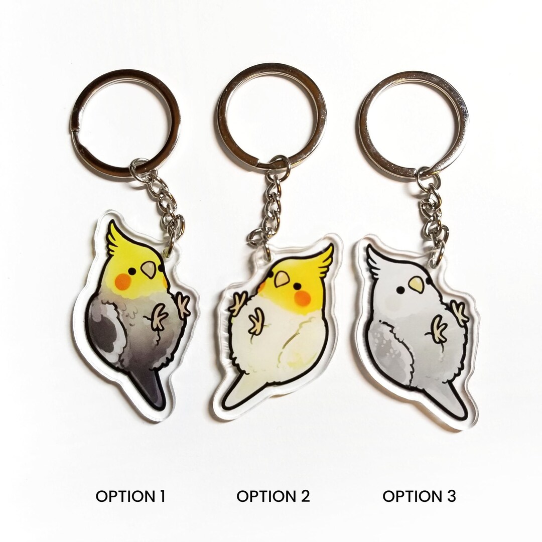 Dangling Cockatiel Keychain - Etsy