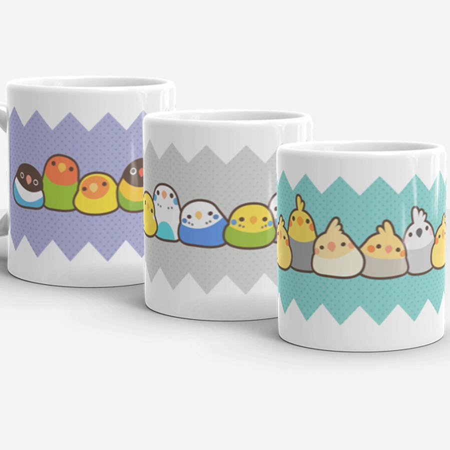 Squishy Birbs Mug ( Cockatiel / Budgie / Lovebird ) - Etsy