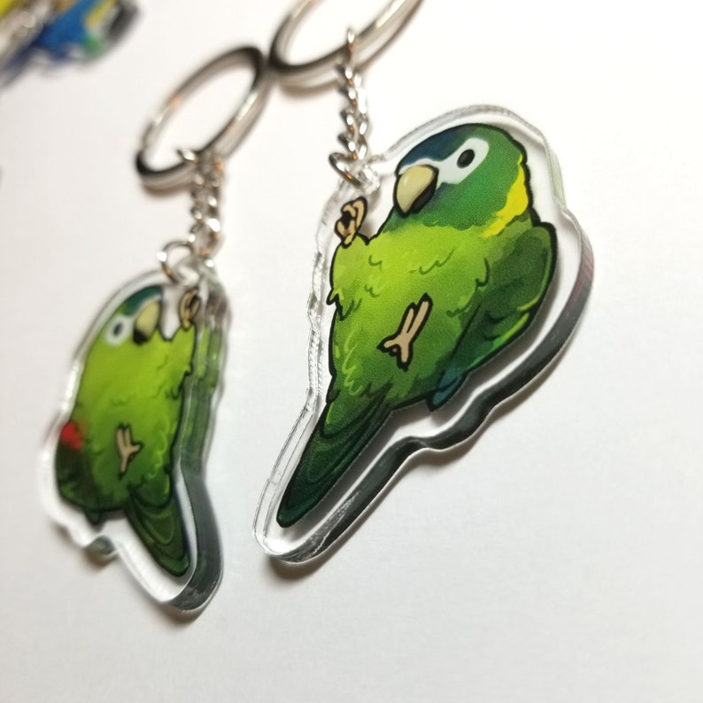 Dangling Mini Macaw Keychain (hahn's & Yellow-collared Macaw) - Etsy