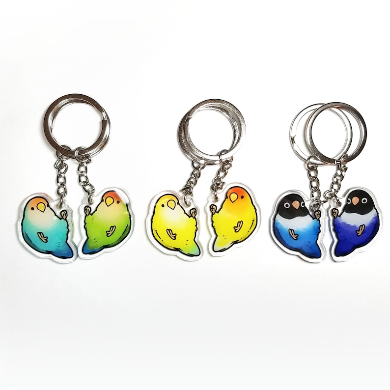 Dangling Lovebird Keychain - Etsy