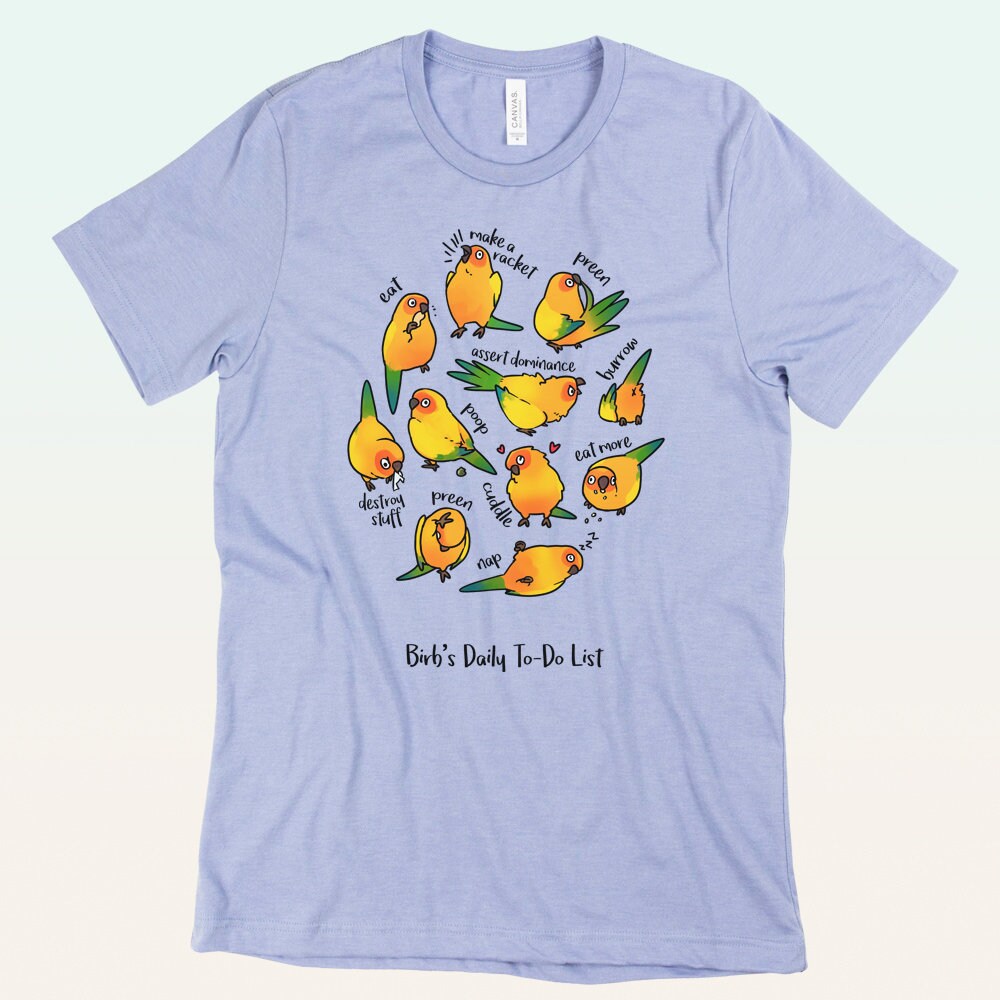 Sun Conure To-do List T-shirt - Etsy
