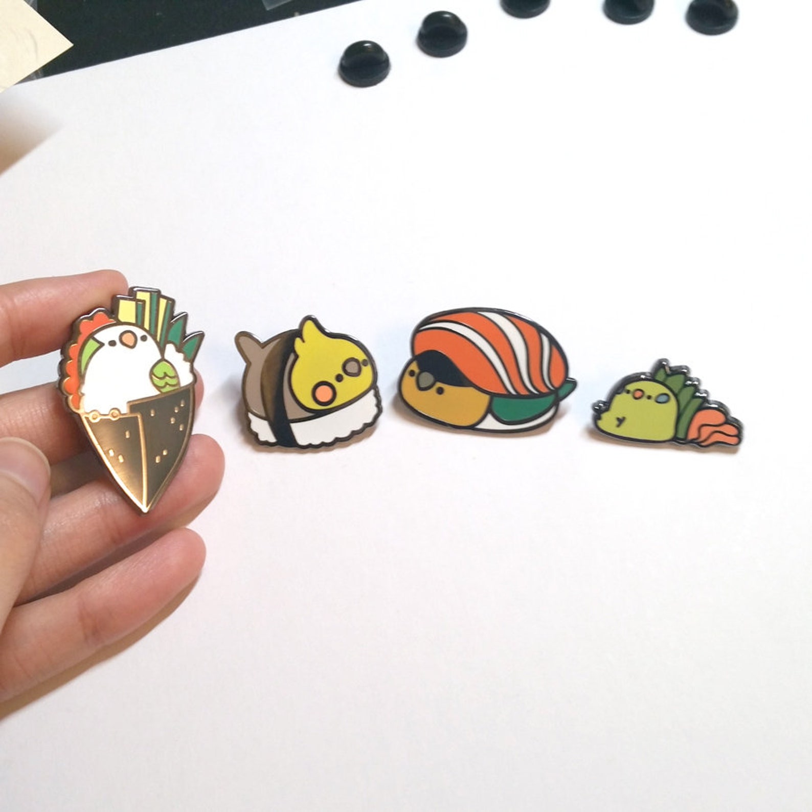 Bird Sushi Enamel Pins 4 Types | Etsy