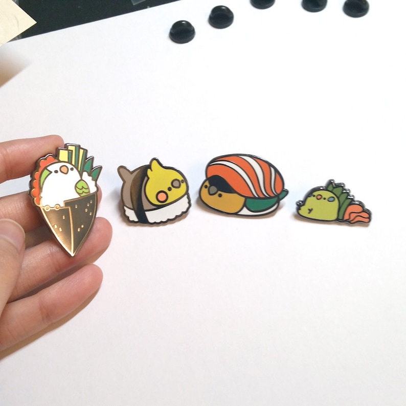 Bird Sushi Enamel Pins 4 Types | Etsy Canada