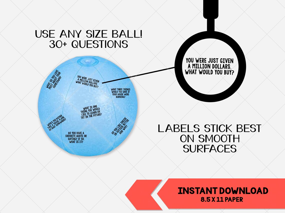Teen Beach Ball Get to Know You Ice Breaker Game Youth Game - Etsy